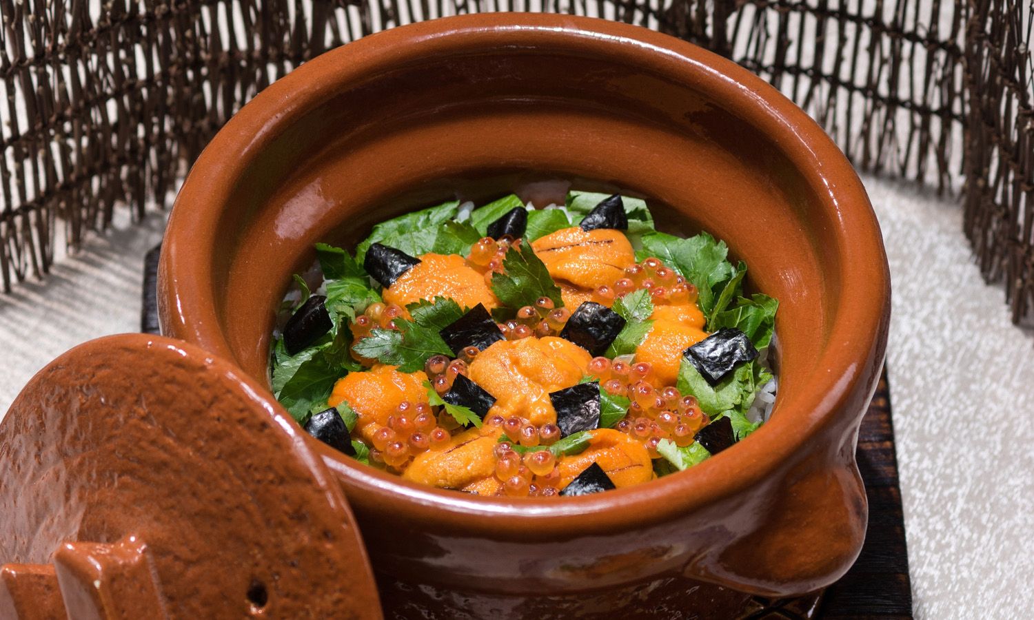 Sea Urchin and Salmon Roe on Rice at Yamazato | Tatler Asia