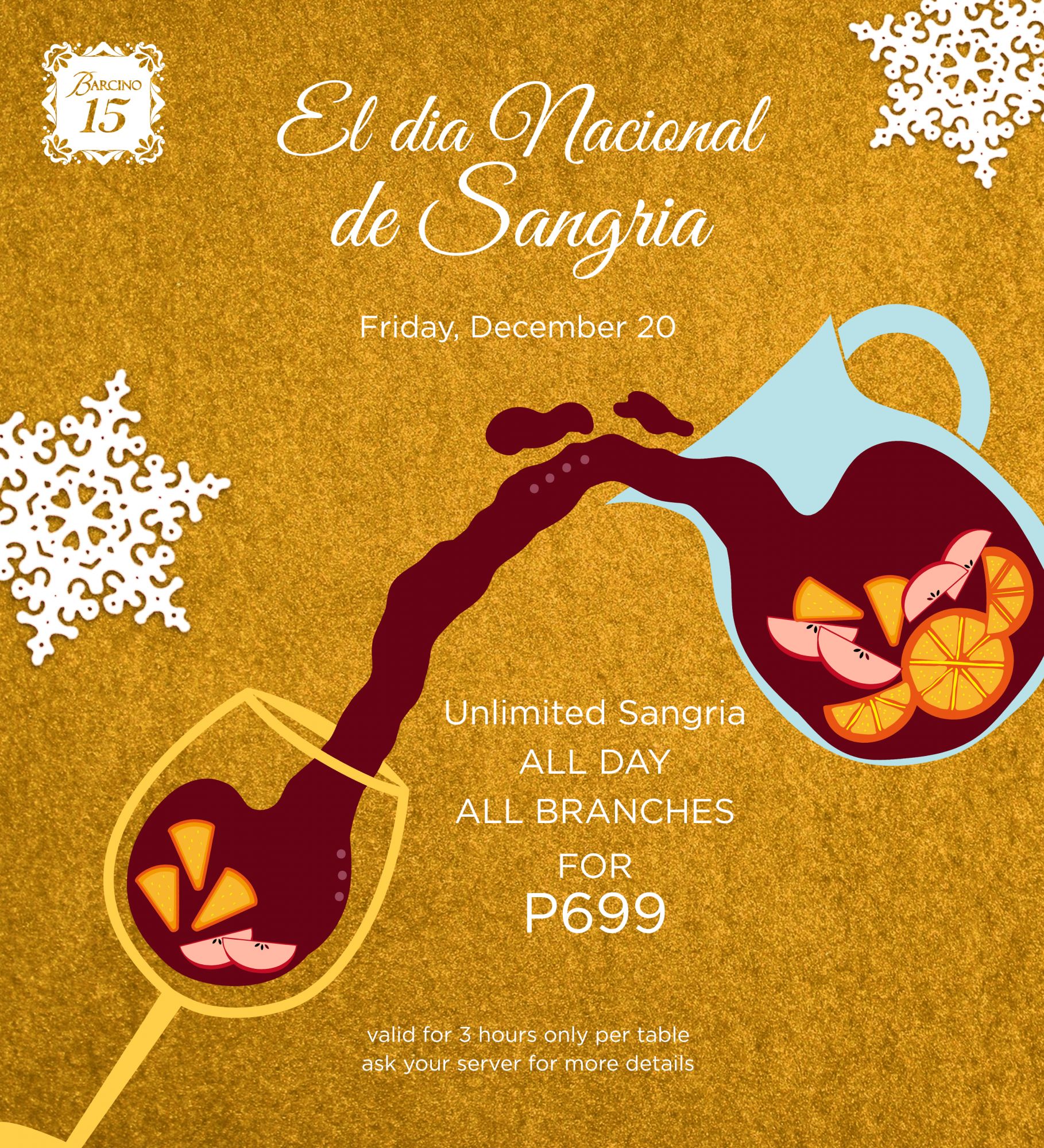 Celebrate National Sangria Day at Barcino and Enjoy Unlimited Sangria ...