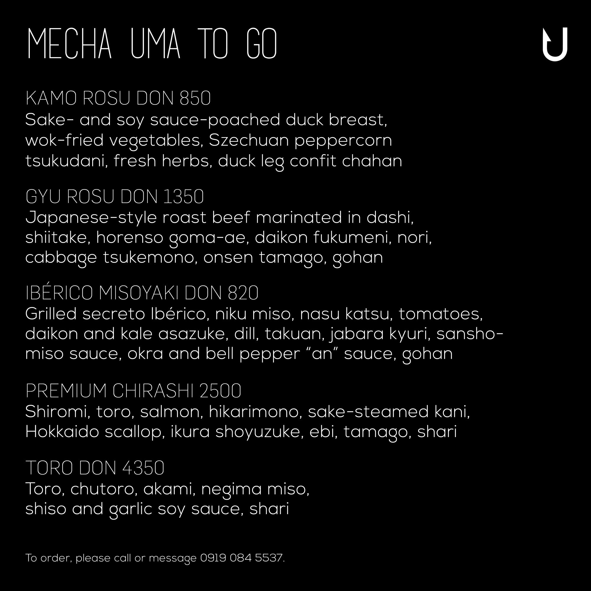 Dining Update: Mecha Uma Launches Their Take Away Menu This August 2020 ...