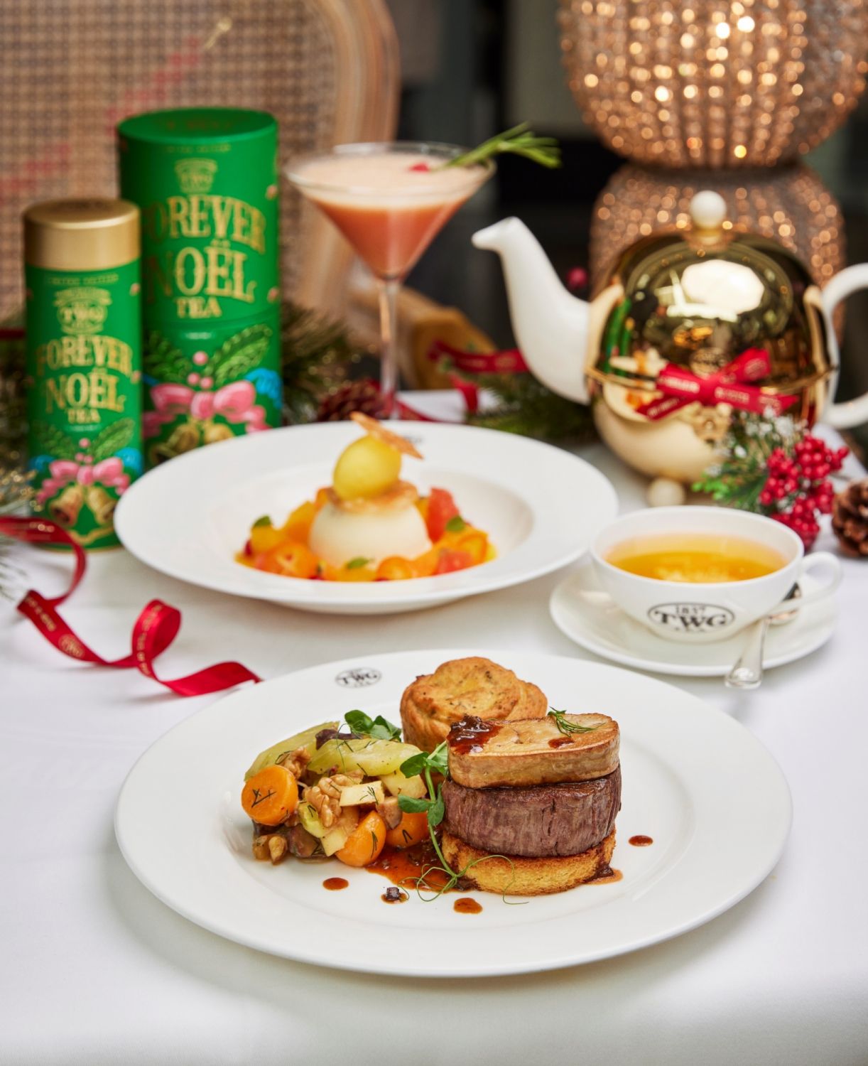 【2022年聖誕跨年餐廳】TWG Tea台北101店精品套餐：羅西尼菲力牛排、經典法式香草帕菲與限定茶香馬卡龍必嚐！ | Tatler Asia