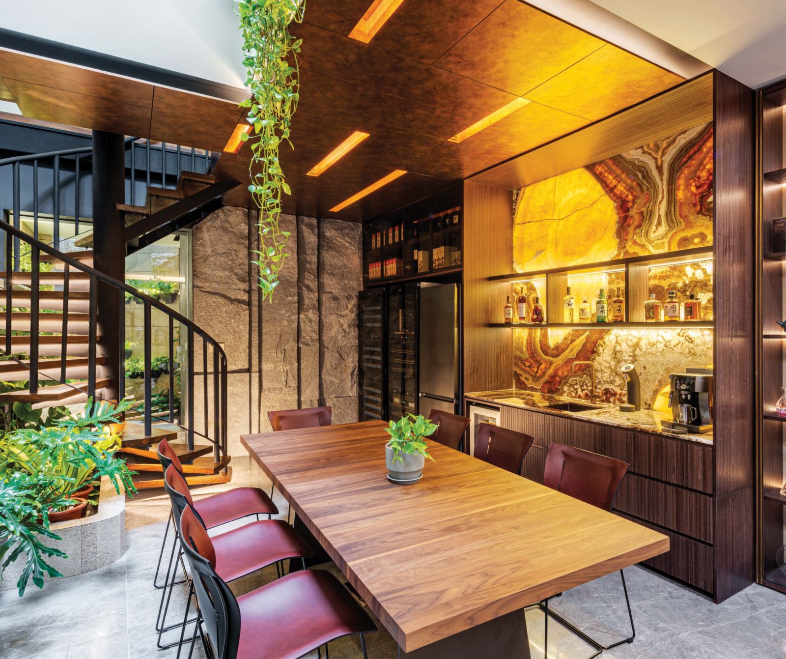 A contemporary-style office inside a historic shophouse with a secret ...
