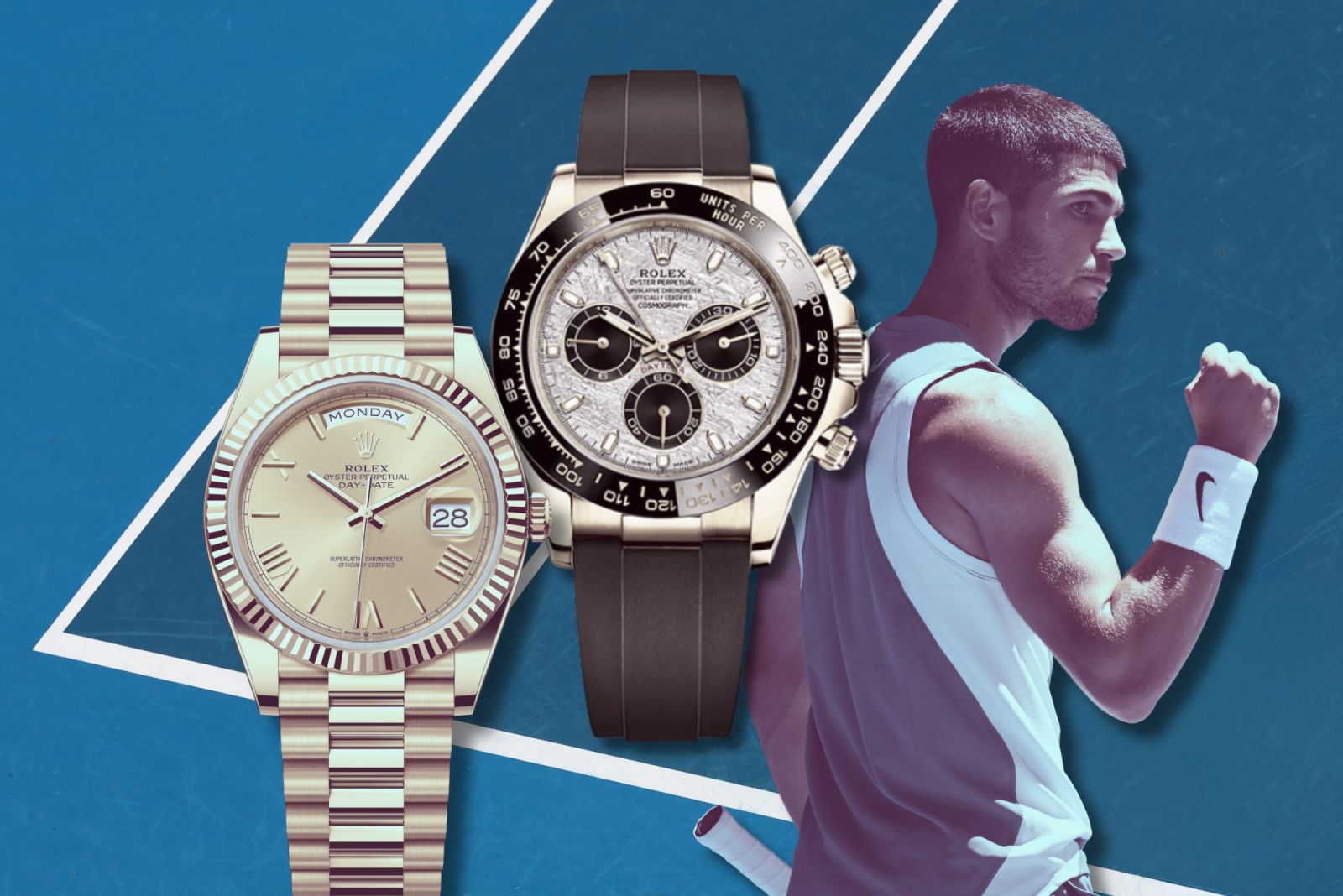 All the Rolex watches seen on Spanish tennis star Carlos Alcaraz to ...